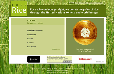 FreeRice.com - beautiful initiative