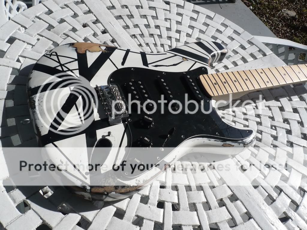 Black and White Striped EVH Strat Replica project (heavily relic'd ...
